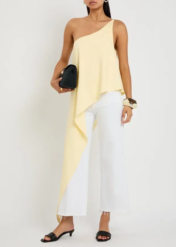 FRAME Le Slim Palazzo Cropped Wide-leg Jeans - White
