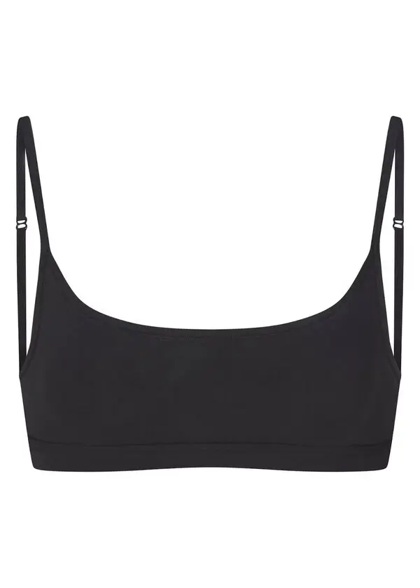 SKIMS Everyday Stretch-cotton Scoop Bralette - Black
