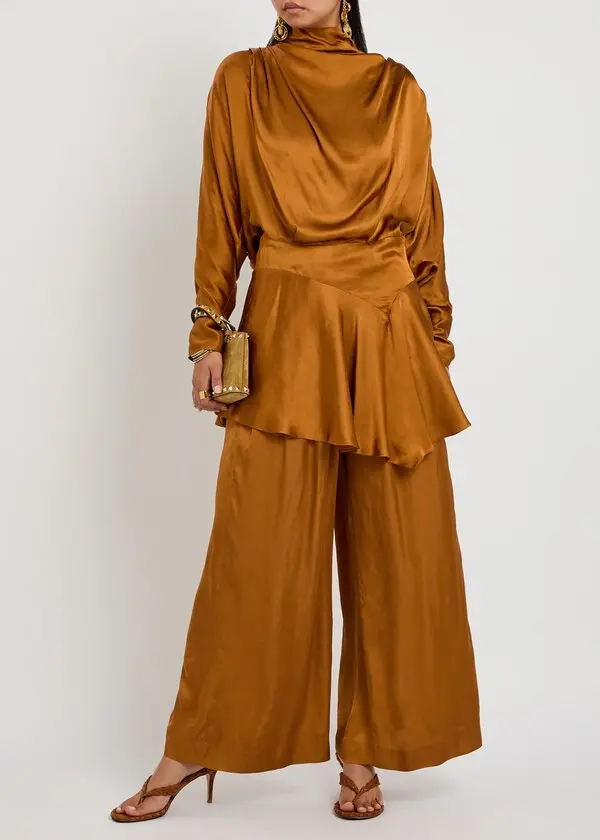 Isabel Marant Étoile Nolia Wide-leg Satin Trousers