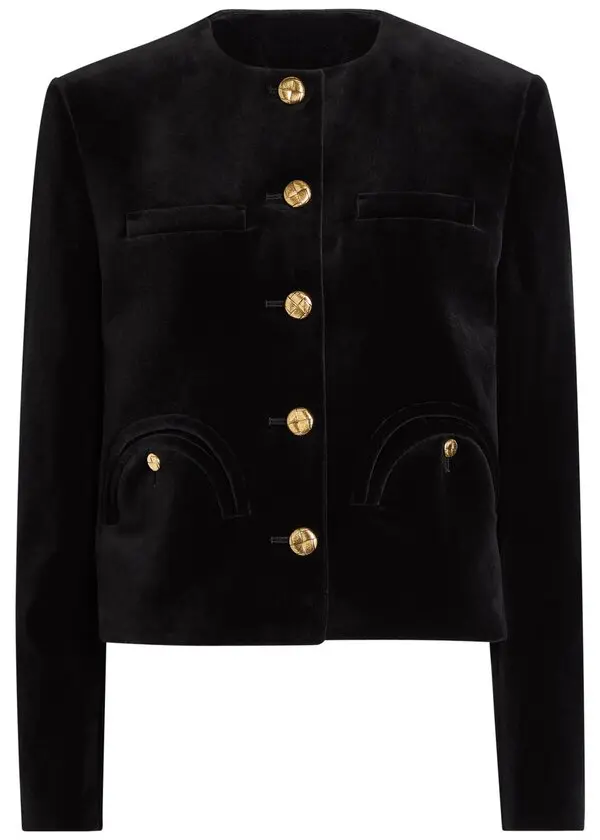 BLAZÉ MILANO Shamo Bolero Velvet Jacket - Black