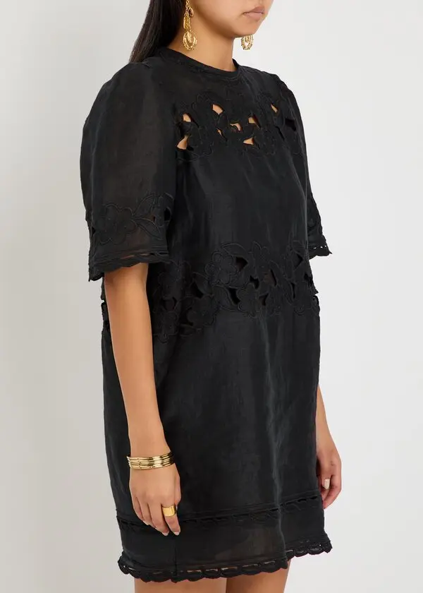 Isabel Marant Étoile Rel'dine" Floral Embroidered Ramie Mini Dress