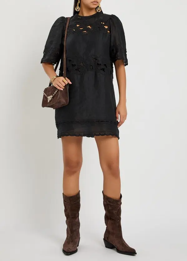 Isabel Marant Étoile Rel'dine" Floral Embroidered Ramie Mini Dress