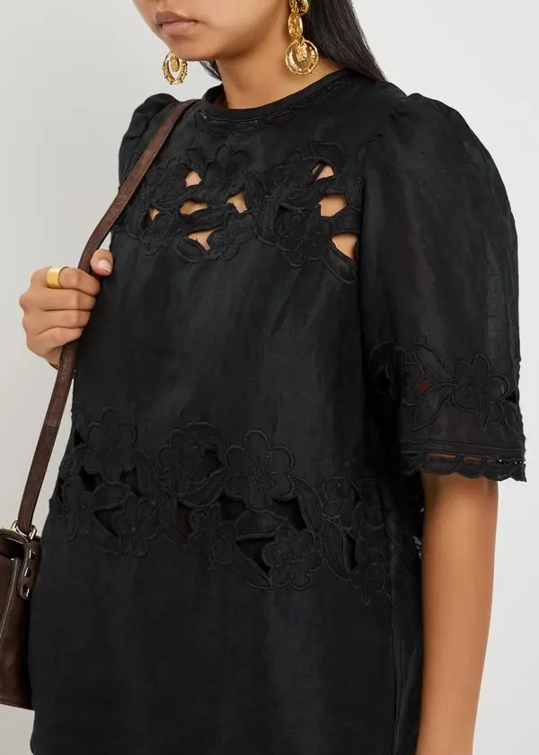 Isabel Marant Étoile Rel'dine" Floral Embroidered Ramie Mini Dress