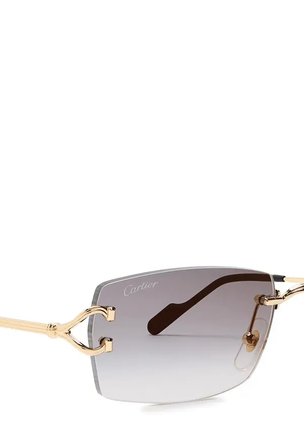 Cartier Rimless Rectangle-frame Sunglasses