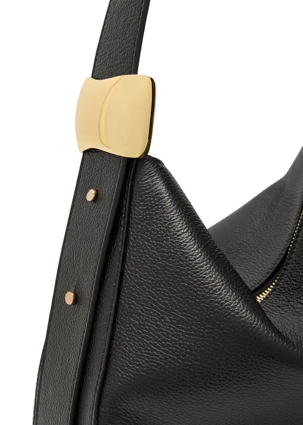 AMANU The Zambia Grained Leather Shoulder Bag - Black