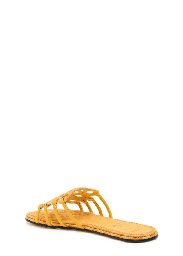 Loewe Petal Anagram Embroidered Leather Sliders