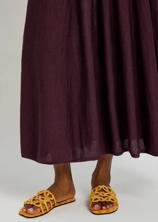 Loewe Petal Anagram Embroidered Leather Sliders