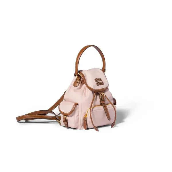 Miu Miu Canvas And Leather Backpack