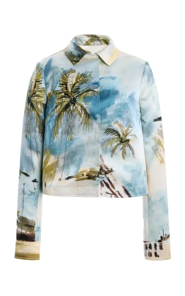 Oscar De La Renta Printed Satin Jacket - Multi