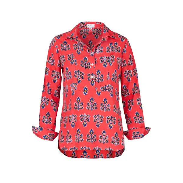 AT LAST... Soho Shirt In Orange Thistle - Red