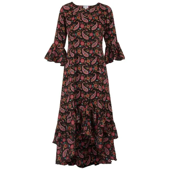 AT LAST... Victoria Midi Dress In Teardrop - Black
