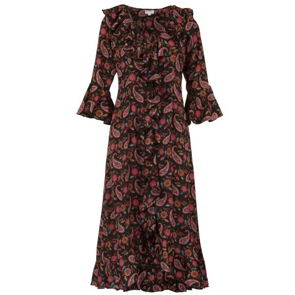 AT LAST... Felicity Midi Dress In Teardrop - Black