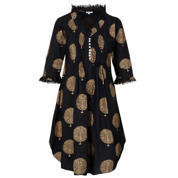 AT LAST... Annabel Cotton Tunic In Midnight - Black