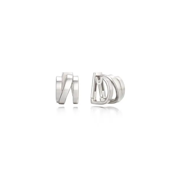 DIDIER DUBOT Miss. Doux Layered D-shape Earrings - Silver