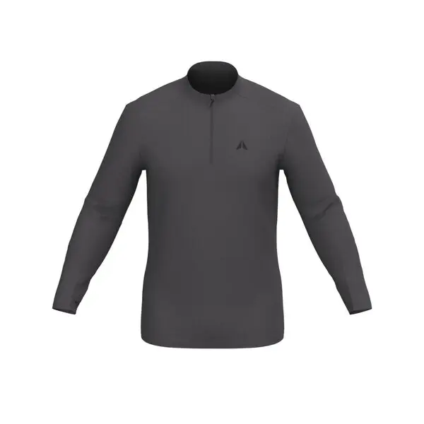 AORA ATHLETICS Half Zip Eco-friendly Long Sleeve Shirt – Lightweight Breathable Sweat-wicking Top With Streamlined Fit – Sustainable Activewear For Training, Gym, Outdoor Activities, Athleisure, Layering, Travel, And Everyday Comfort - Grey