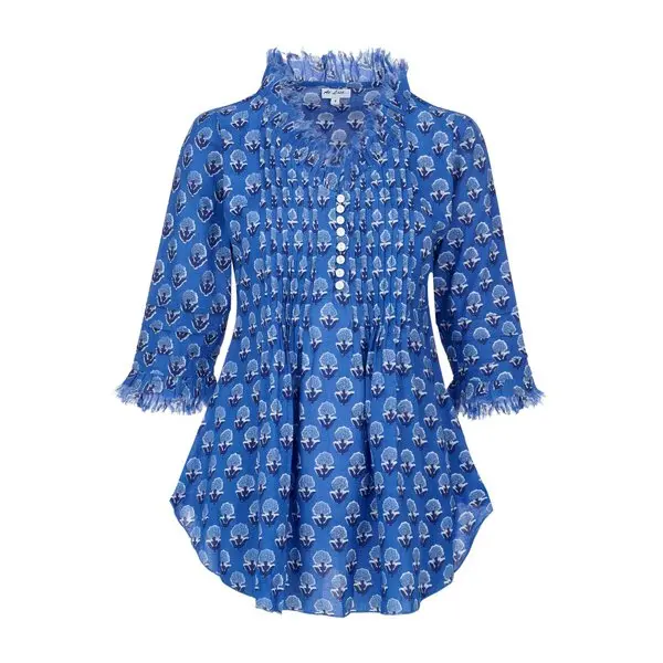 AT LAST... Sophie Cotton Shirt In Provencal - Blue