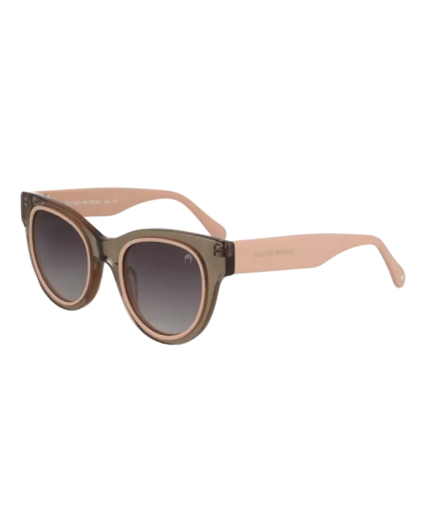 Dolores Promesas Oval Transparent Gray Glasses With Pink Rim - Grey