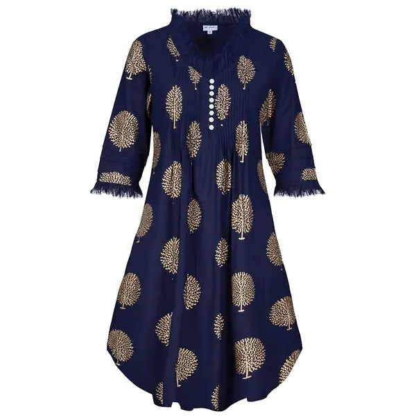 AT LAST... Annabel Cotton Tunic In French Navy - Blue