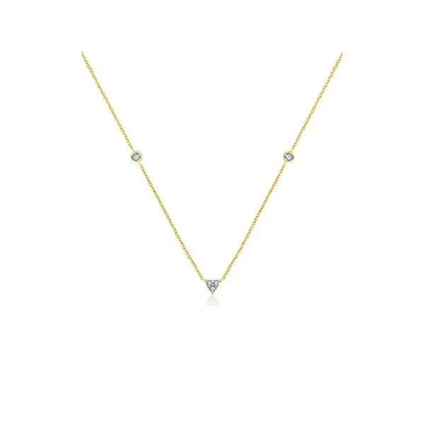 GENEVIEVE COLLECTION 18k Gold Trianlgle Shape Diamond Necklace / Choker - Yellow