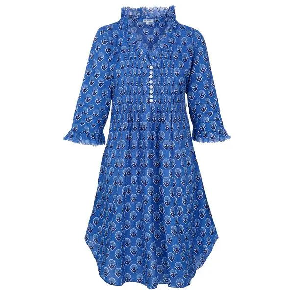 AT LAST... Annabel Cotton Tunic In Provencal - Blue