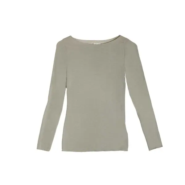 AT LAST... Slash-neck Base Layer In Sage - Green