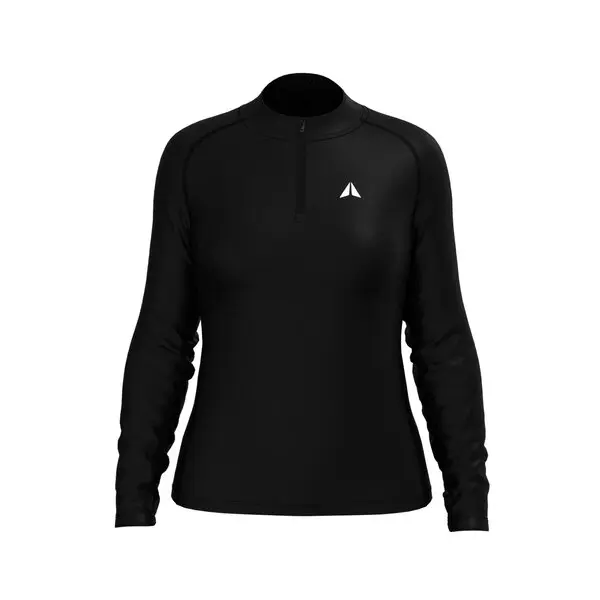 AORA ATHLETICS Three Sixty Five Half Zipper Eco-friendly Long Sleeve Shirt – Lightweight Breathable Sweat-wicking Top With Tailored Fit – Sustainable Activewear For Training, Gym, Outdoor Activities, Layering, Travel, And Year-round Performance - Black