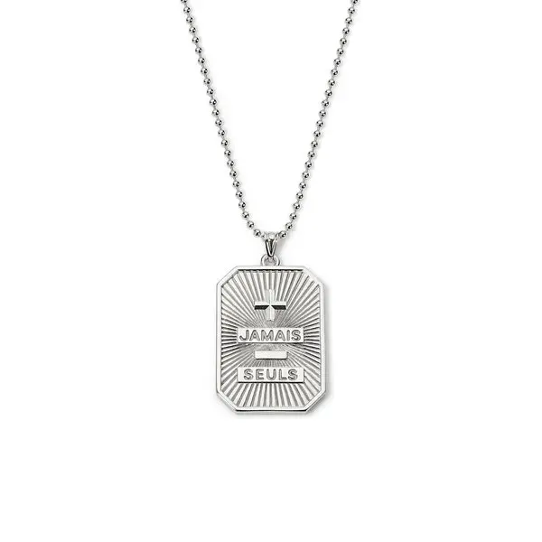 DÉCLARER Jamais Seuls Dog Tag Sterling