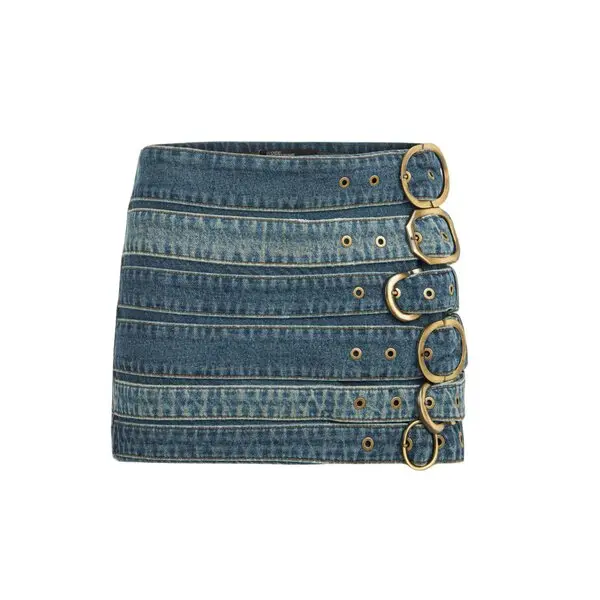 NOCTURNE Indigo Denim Mini Skirt - Blue