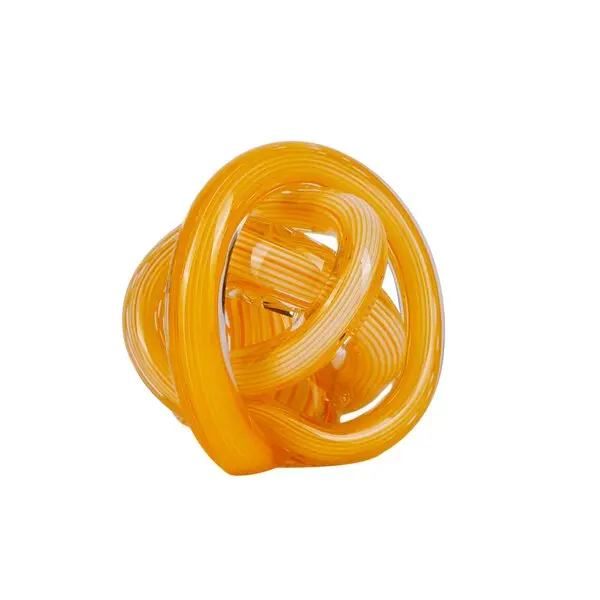 ANATOLIACRAFT Golden Helix Hand-blown Glass Knot - Orange