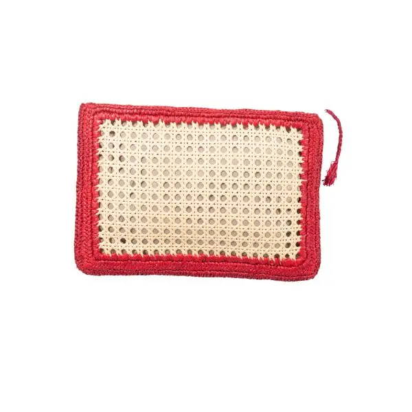 ZANATANY CONCEPTS Cannage Pouch - Red