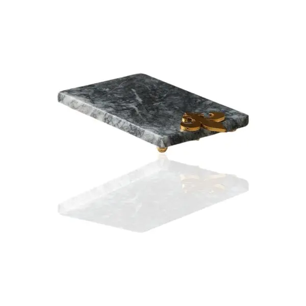 MARLETH Black / Grey Small Grey Marble Rectangular Serving Board - Black/grey