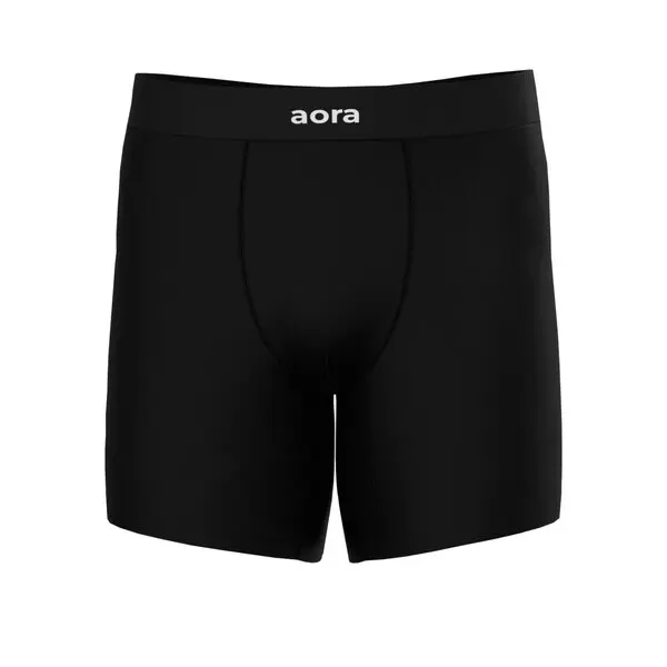 AORA ATHLETICS Performance Eco-friendly Boxer Shorts – Moisture-wicking Supportive Underwear – Sustainable Activewear Boxers For High-intensity Training, Gym, Running, Yoga, Athleisure, Outdoor Activities, Travel, And Everyday Comfort - Black