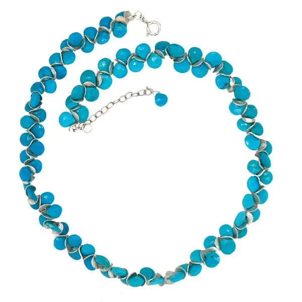 LORI KAPLAN DESIGN Blue / Silver Sleeping Beauty Turquoise Signature Necklace - Blue/silver