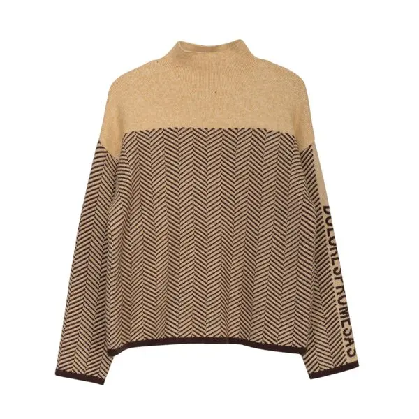 Dolores Promesas Eva Beige And Printed Sweater