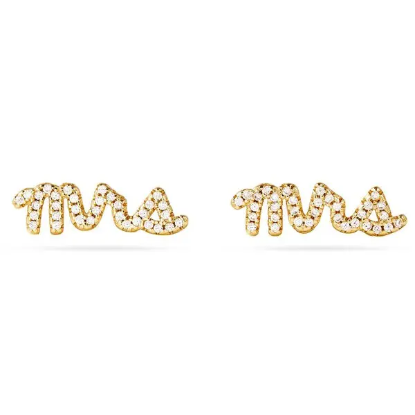 ONEWILDONE Wife Life Wedding Bride Mrs Earrings - Gold