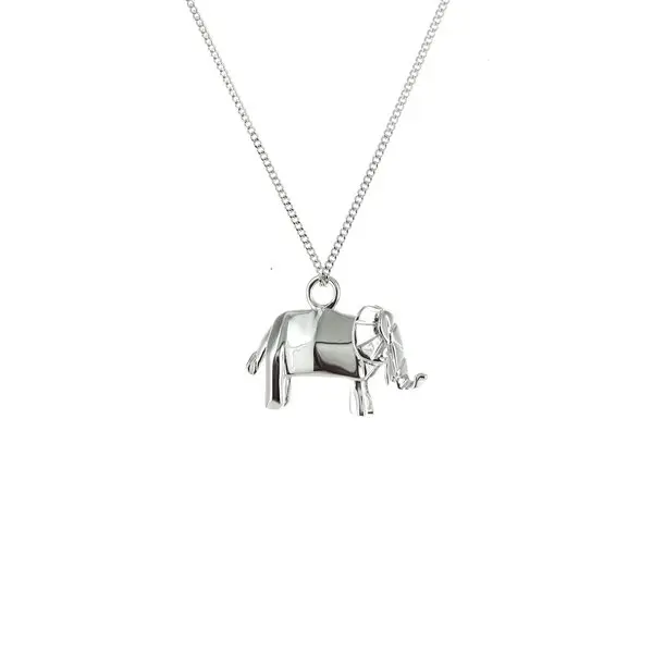 ORIGAMI JEWELLERY Mini Elephant Necklace - Silver