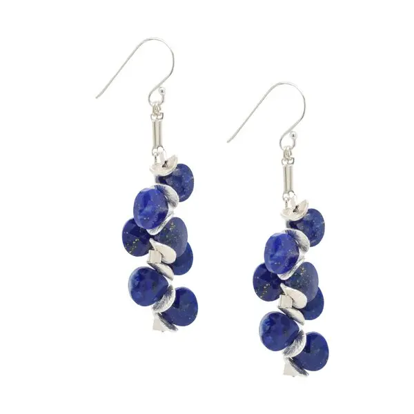 LORI KAPLAN DESIGN Blue / Silver Lapis Sterling Signature Earrings - Blue/silver