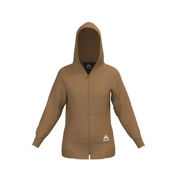 AORA ATHLETICS Oversized Eco-friendly Zipper Hoodie – Sustainable Cozy Sweatshirt With Relaxed Fit And Durable Fabric – Versatile Activewear And Casual Hoodie For Layering, Pre-workout, Post-workout, Athleisure, Travel, Gym, And Everyday Comfort - Brown
