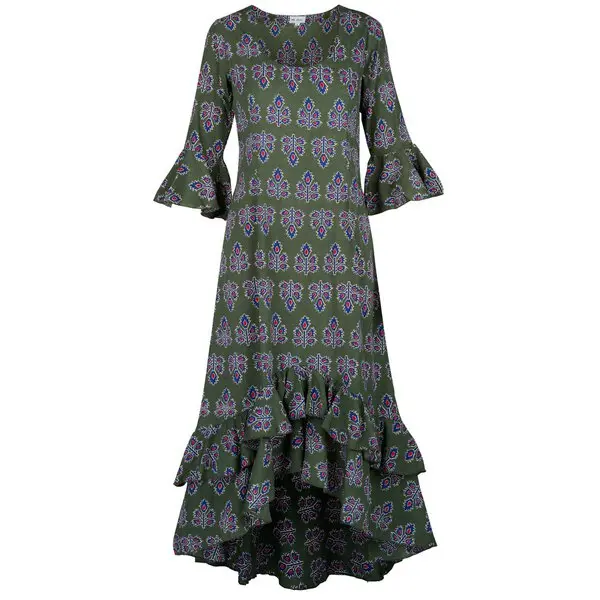 AT LAST... Victoria Midi Dress In Moss - Green