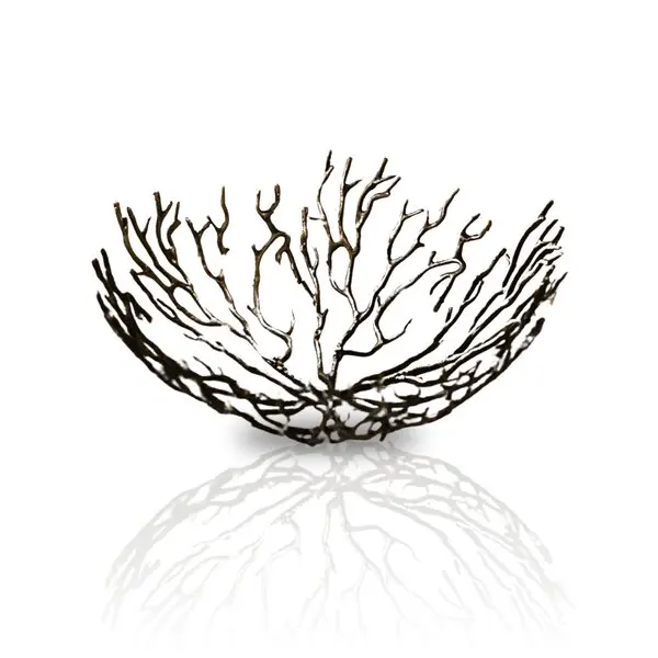MARLETH Large Brass Branch Bowl In Dark Finish - Black