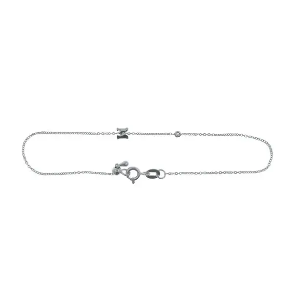 GENEVIEVE COLLECTION 18k White Gold Initial Diamond Bracelet - Silver