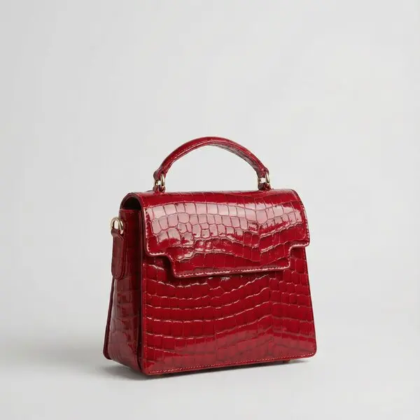 SIBYLLA DELPHICA Top Handle Leather Bag Crimson Muse - Red