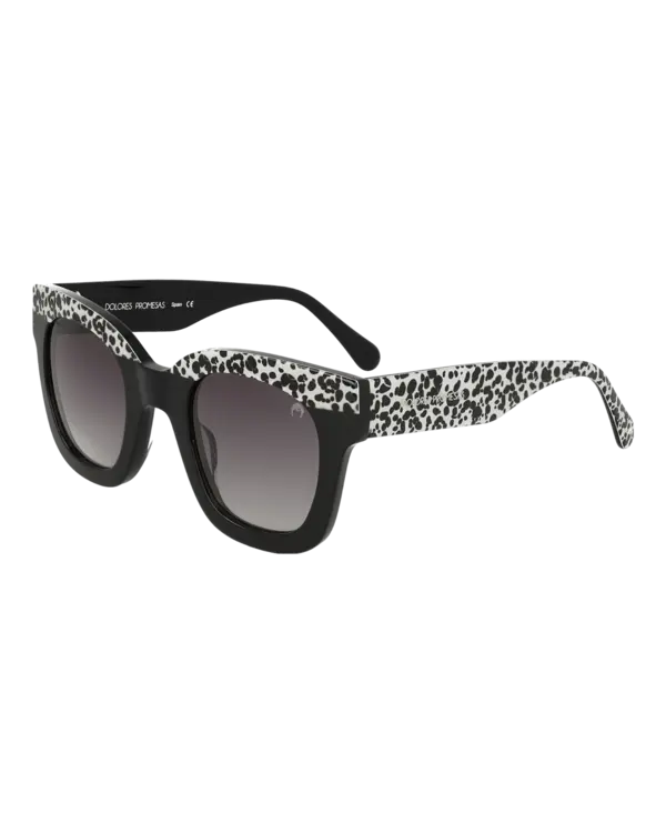 Dolores Promesas Square Trend Sunglasses With Polka Dot Print - Black