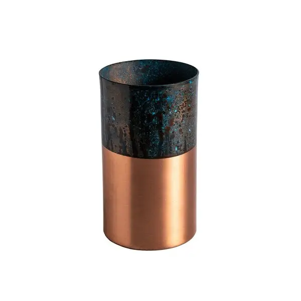 ANATOLIACRAFT Verdigris Patina Copper Kitchen Utensil Holder - Brown