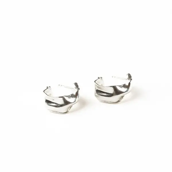 SARAHBIJOUX Medium Crisp Hoops - Silver