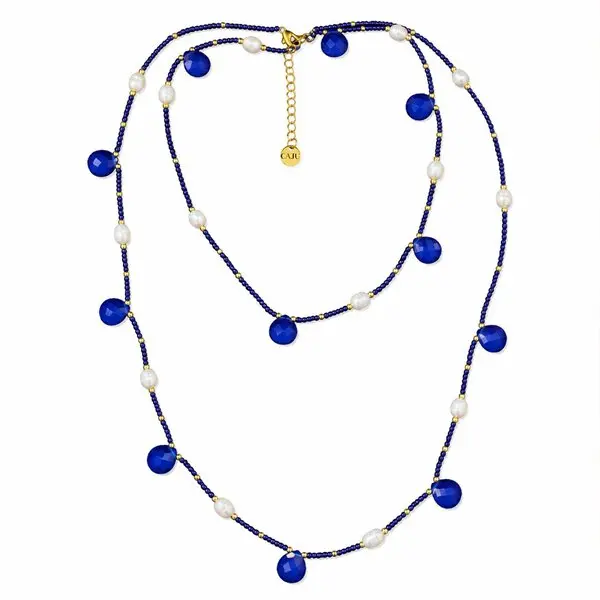GAJÚ Kamari Necklace Raw Sapphire - Blue