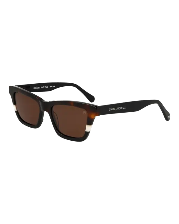 Dolores Promesas Beige And Havana Beveled Spectacle With Peak Tendency - Black