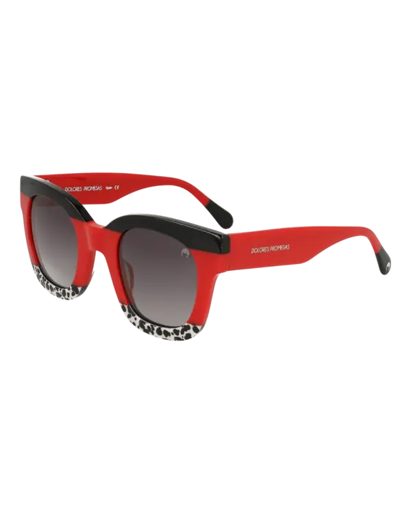 Dolores Promesas Black / Red Glasses With Red Square Patterned Trend - Black/red