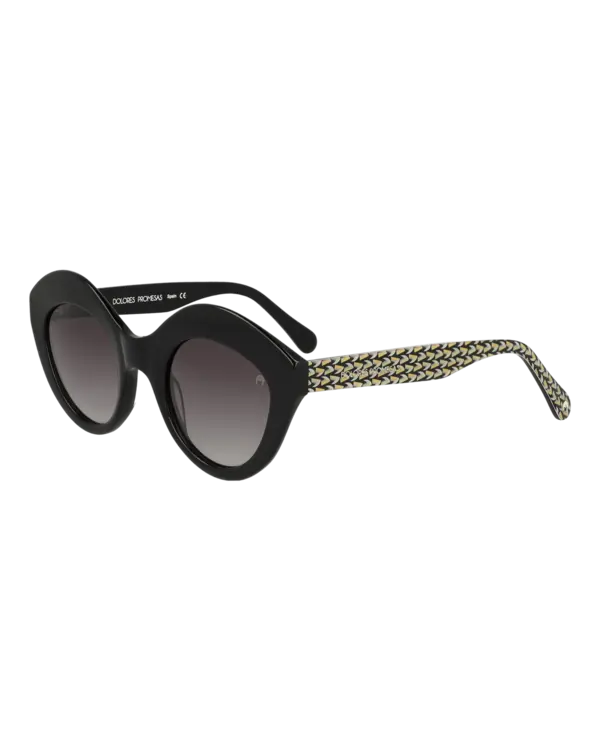 Dolores Promesas Cat Eye Trend Glasses With Leaf Print - Black