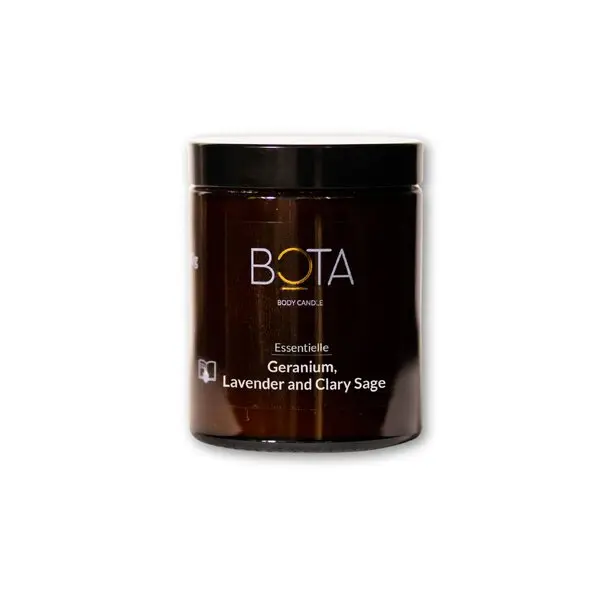 BƆTA Essentielle Collection: Geranium, Lavender & Clary Sage Body Candle - Brown
